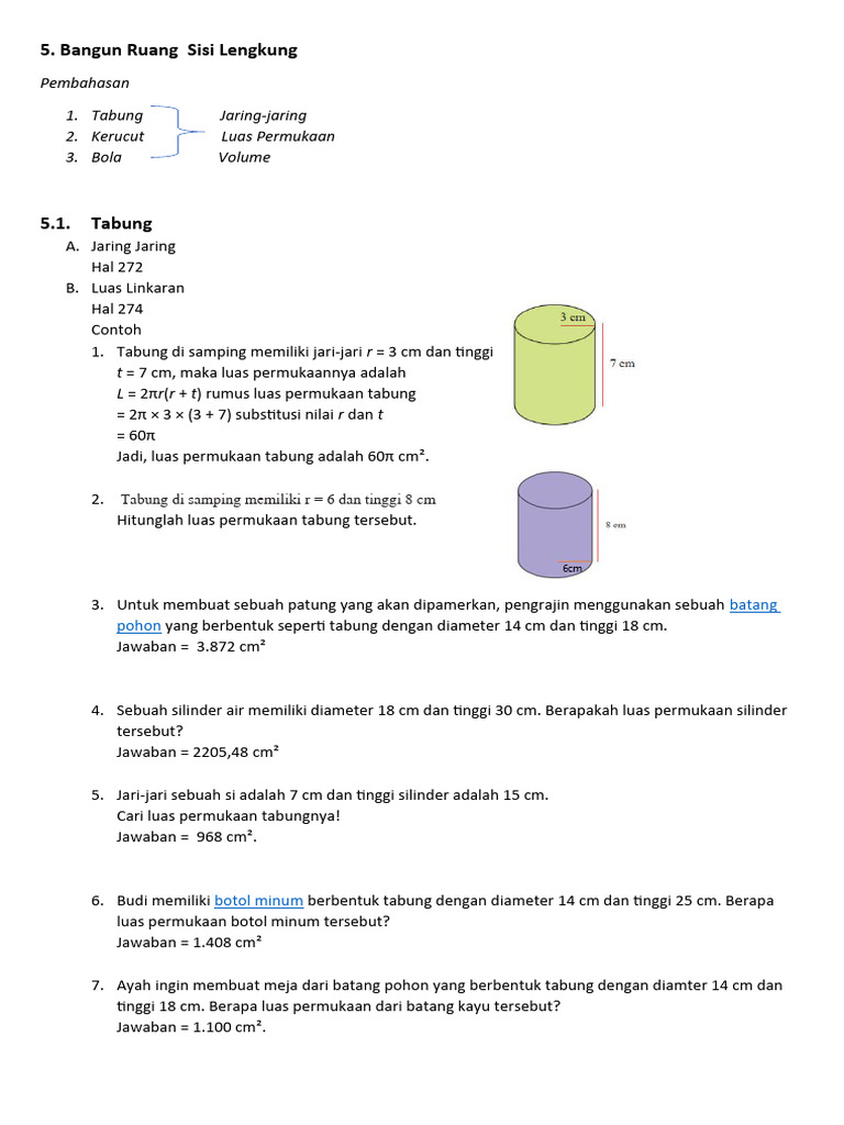 Jaring Jaring Dan Luas Tabung | PDF