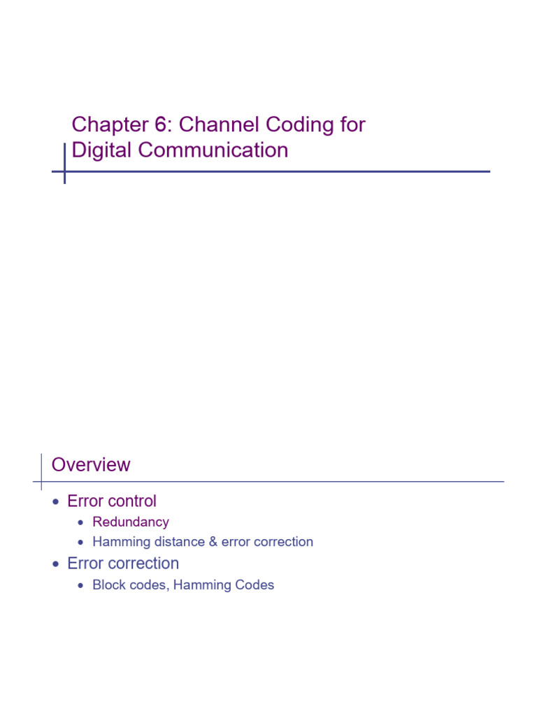 Chapter 6 Pdf Error Detection And Correction Error