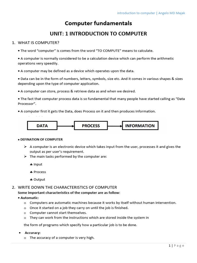 Fundamentals of Computer | PDF | Printer (Computing) | Image Scanner