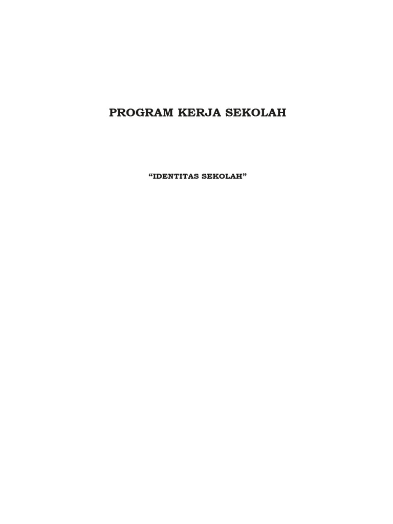 Program Kerja Sekolah | PDF
