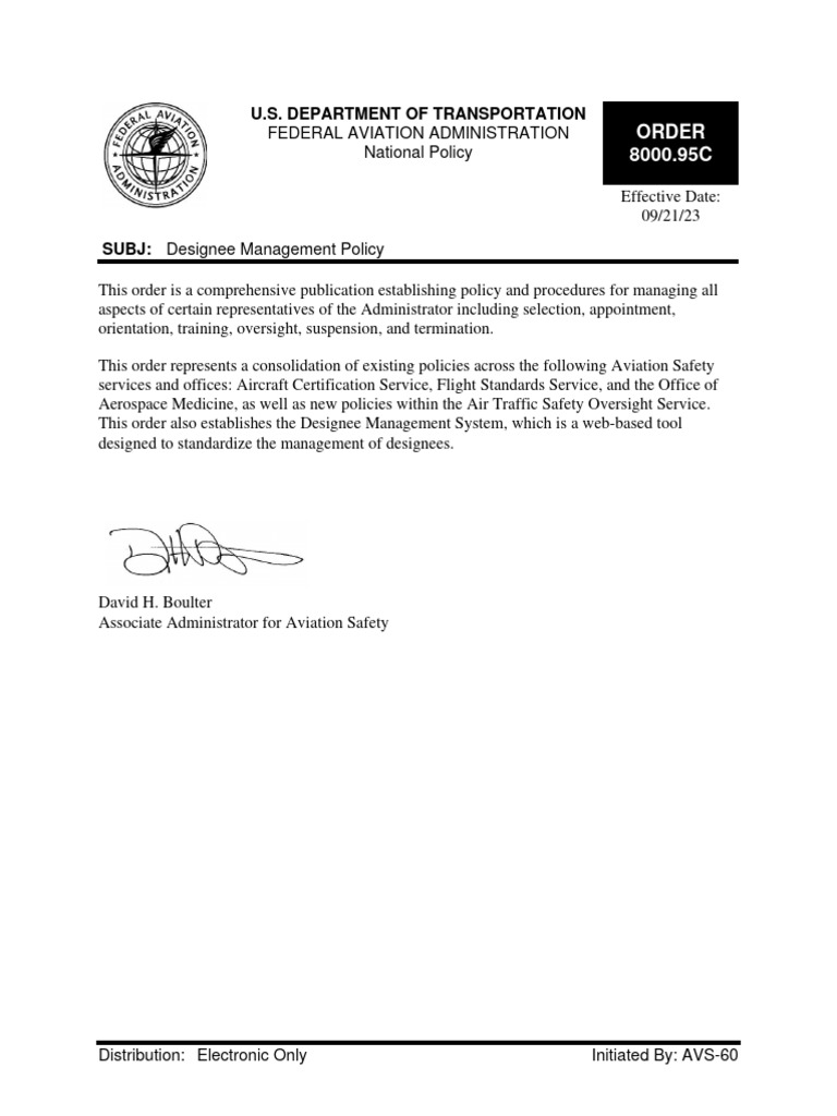FAA Order 8000.95C Revised | Download Free PDF | Federal Aviation ...