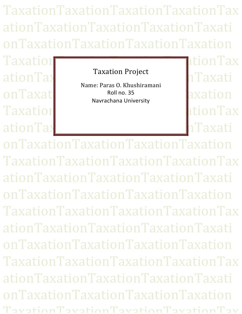 Taxation Project | PDF | Consolidation (Business) | Royalty Payment