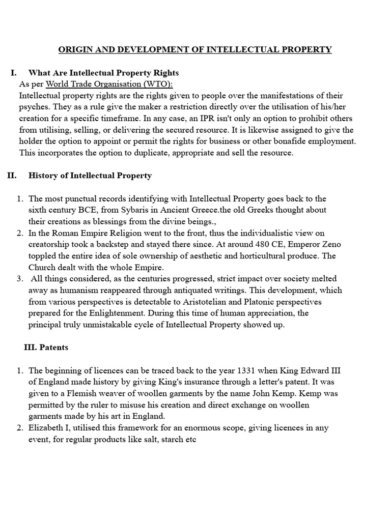 Unit 1 Ipr | PDF | World Intellectual Property Organization | Trips ...