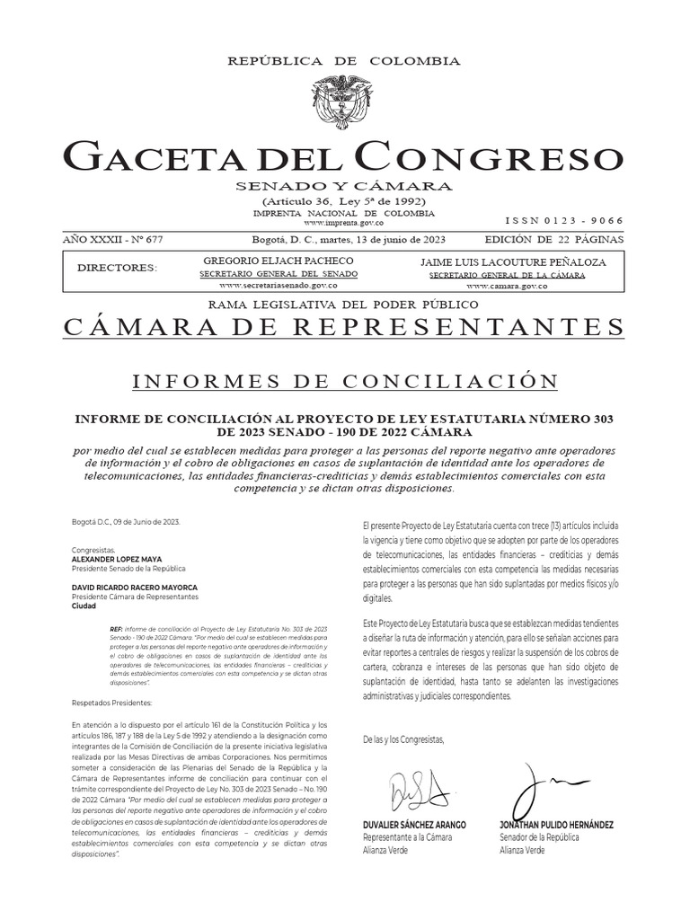 Proyecto Ley 190 de 2022 Cámara, 303 Senado LEY DE FRAUDE DIGITAL ...