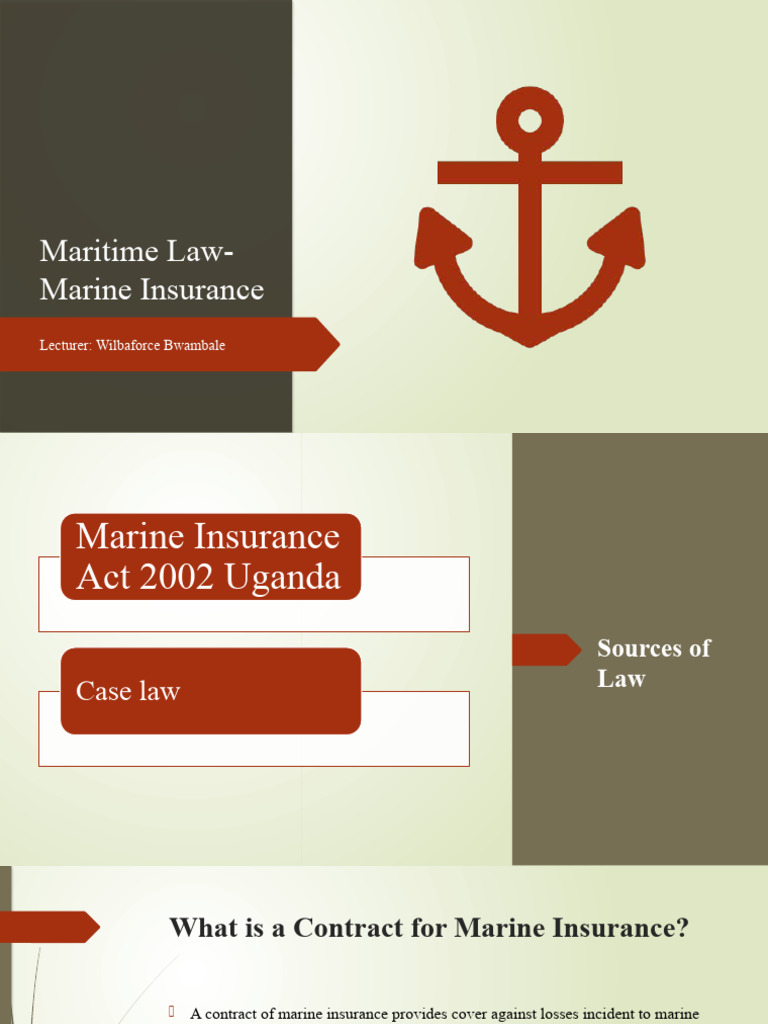 6.maritime Law-Marine Insurance | PDF | Insurance | Reinsurance