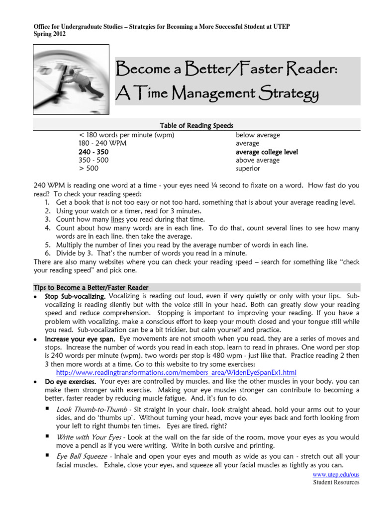 Better Faster Reader | PDF | Speed Reading | Cognitive Science