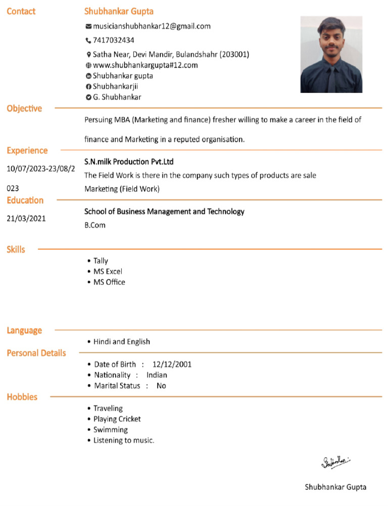SG Resume Final - Shubhankar Gupta | PDF