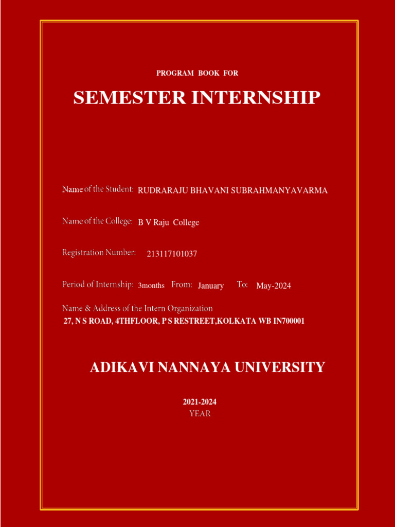 Varma Intenship Book | PDF | Communication | Internship