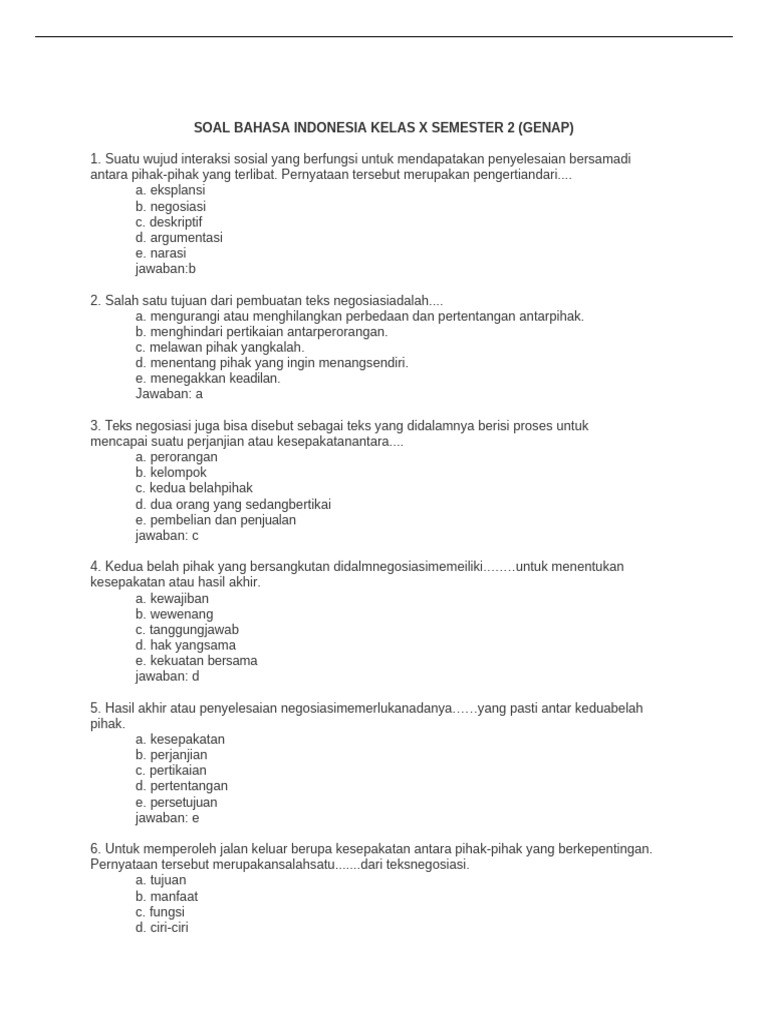 Soal Pak Dadang Tobi Hermika - Bahasa Indonesia KLS X SMT 2-2023-2024 | PDF | Karier & Perkembangan