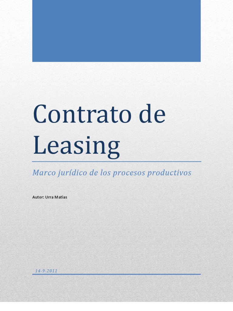 Contrato de Leasing | PDF | Arrendamiento | Derecho privado