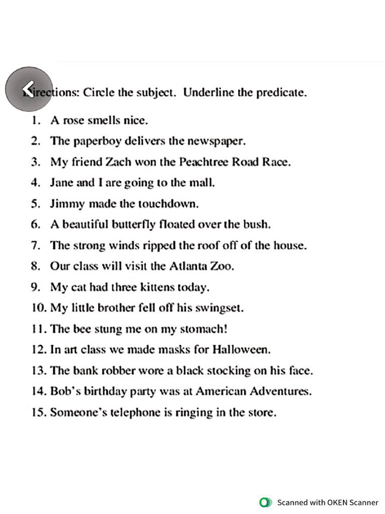 Subject Predicate Pdf