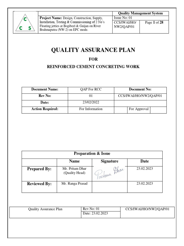 Quality Assurance Plan Final Submission | PDF | Quality Assurance ...