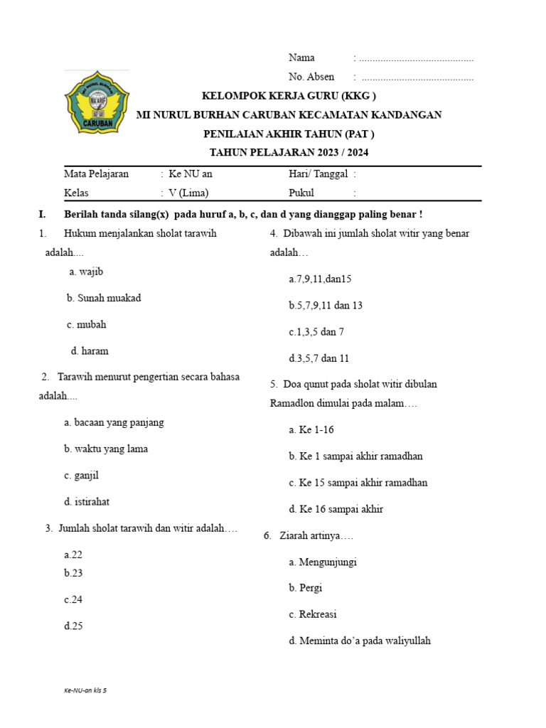 Pat Ke Nu An KLS 5 | PDF