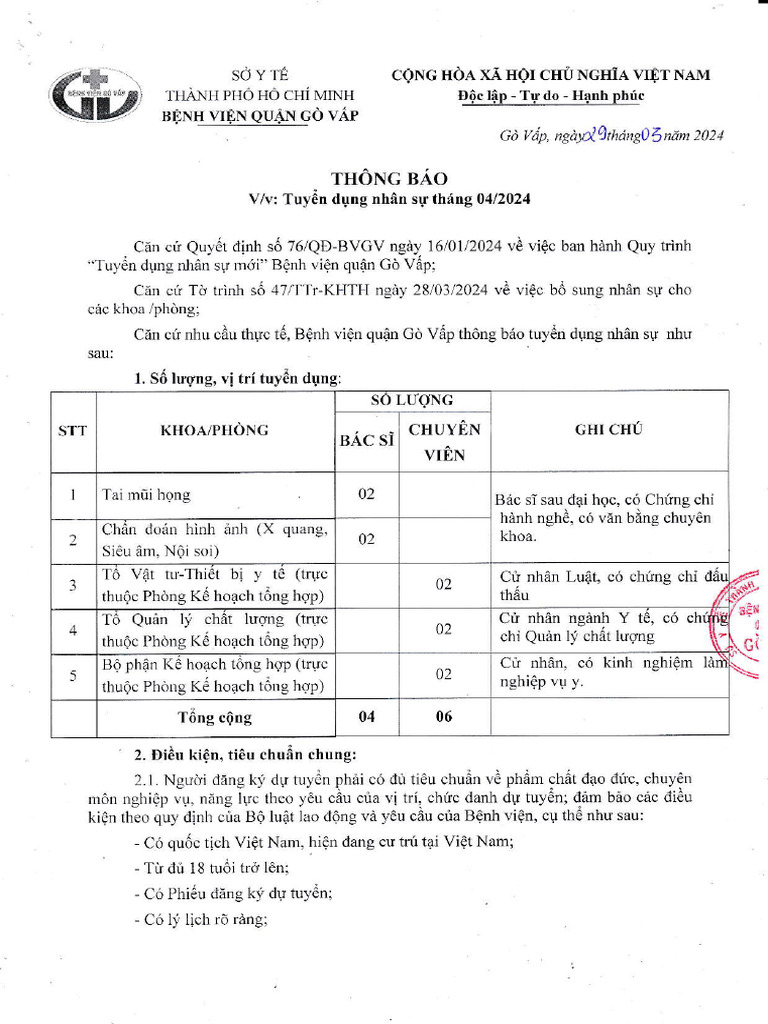 Quy trình tuyển dụng nhân sự 2021 | PDF