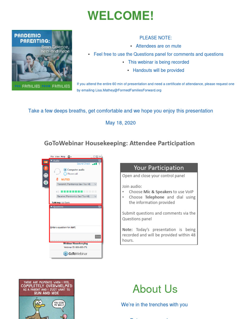 Pandemic Parenting - Brain Science Help and Hope Webinar 5 18 20 | PDF | Attachment Theory ...