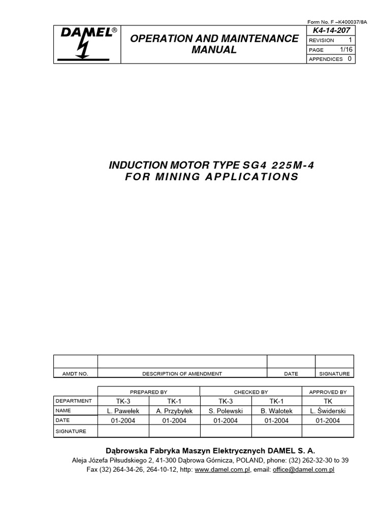Operation and Maintenance Manual: Dąbrowska Fabryka Maszyn ...