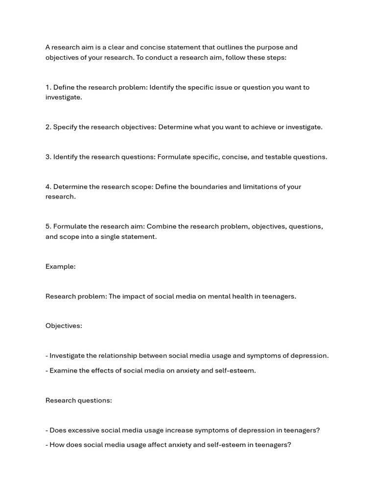 How To Construct A Research Aim | PDF