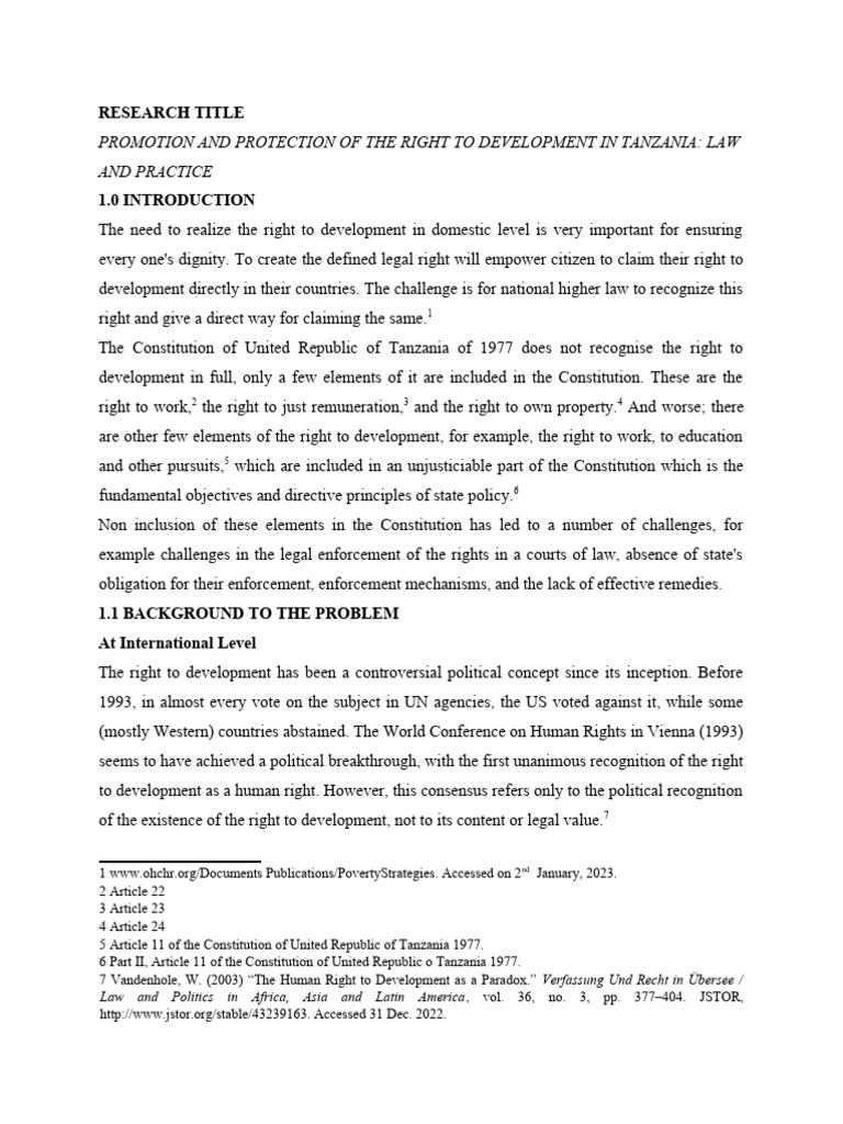 RIGHT TO DEVELOPMENT proposal | PDF | Human Rights | Rights