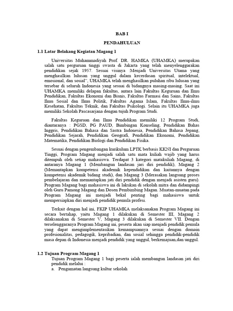 Program Magang Mahasiswa UHAMKA | PDF | Karier & Perkembangan