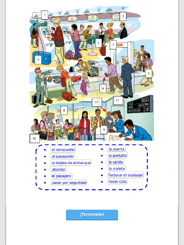 Ejercicio Interactivo de Airport Vocab | PDF