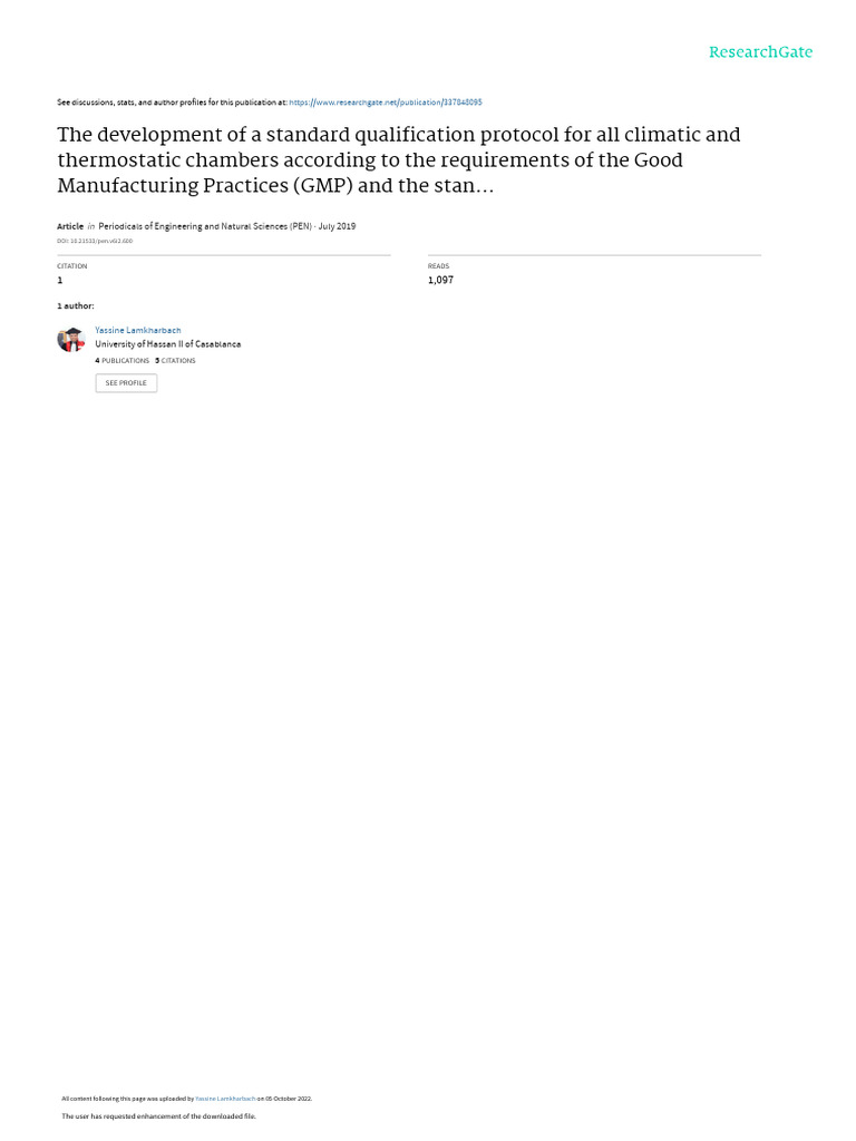 The Development of A Standard Qualification Protoc | PDF | Verification And Validation | Calibration