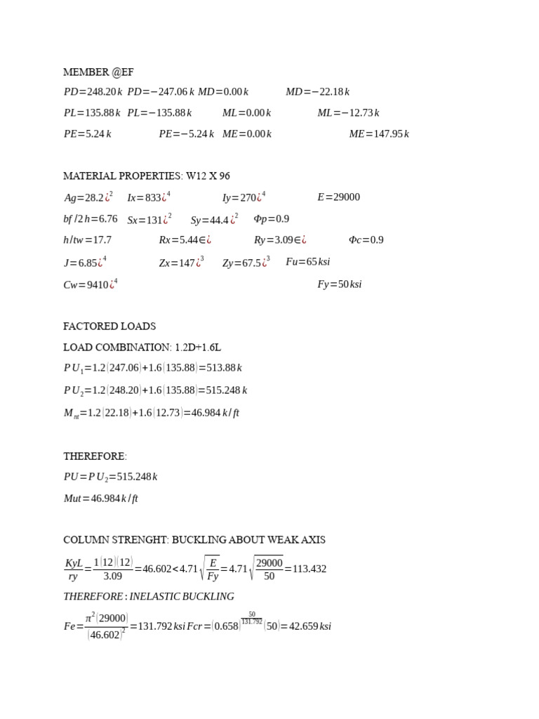 MEMBER EF | PDF | Structural Engineering | Mechanics