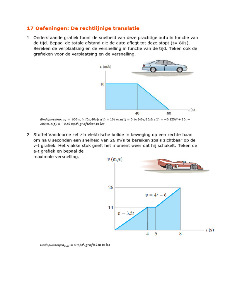 17 Oefeningen - de Rechtlijnige Translatie | PDF