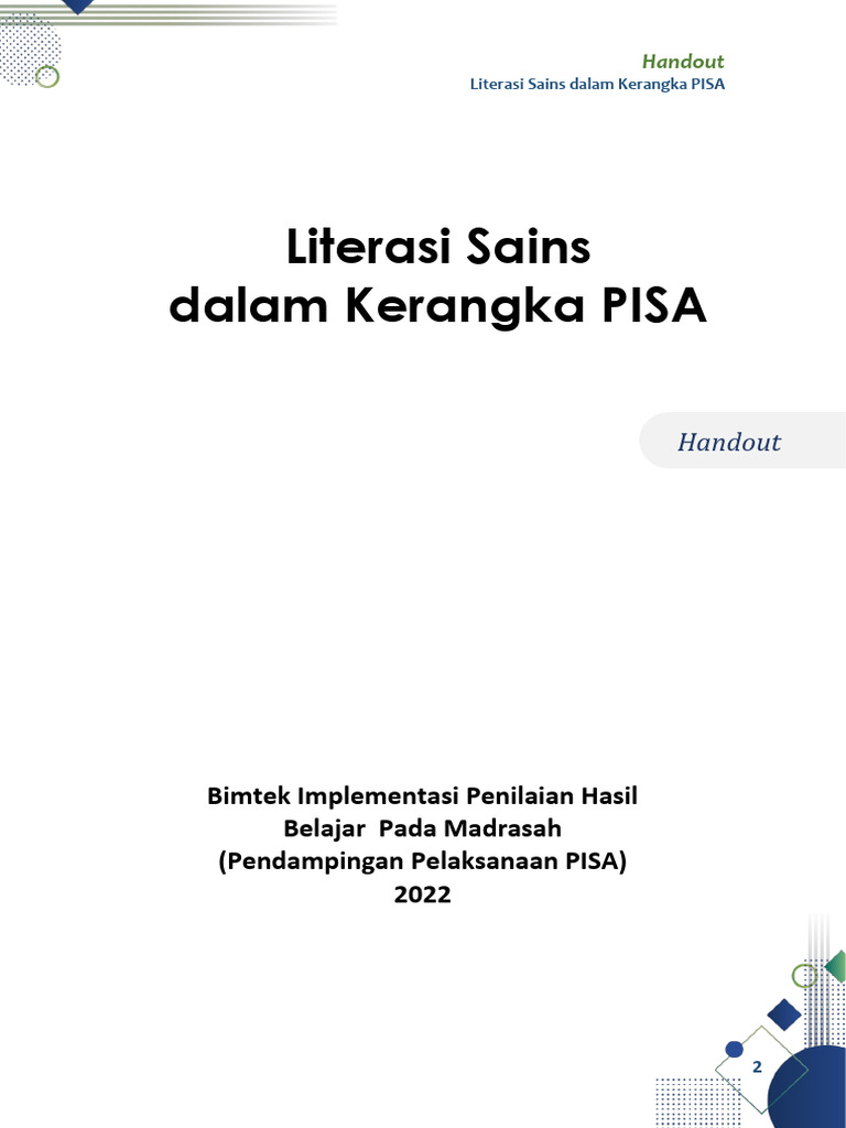 Handout - Literasi Sains Dalam Kerangka PISA | PDF