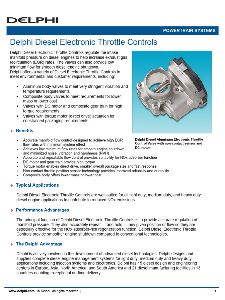 Diesel Electronic Throttle Controls | Download Free PDF | Diesel Engine ...