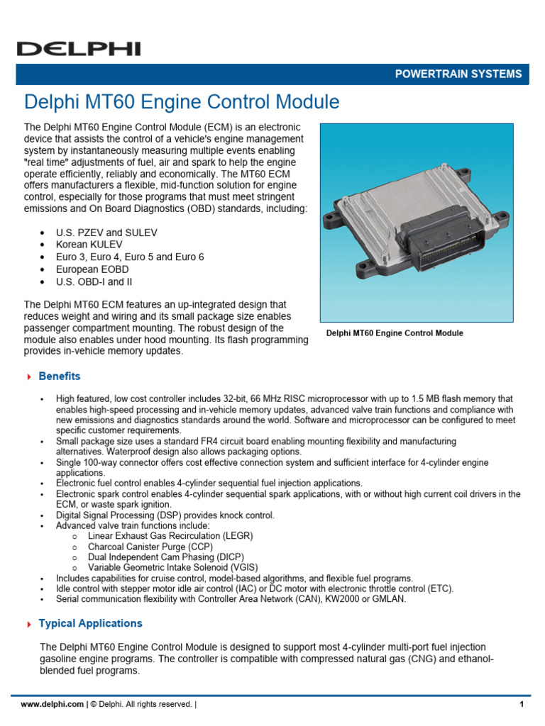 ECU mt60 | PDF | Engines | Vehicle Technology