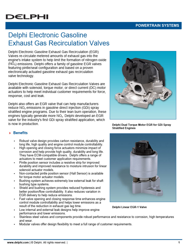 electronic_gas_egr_valves | PDF | Exhaust Gas | Engines