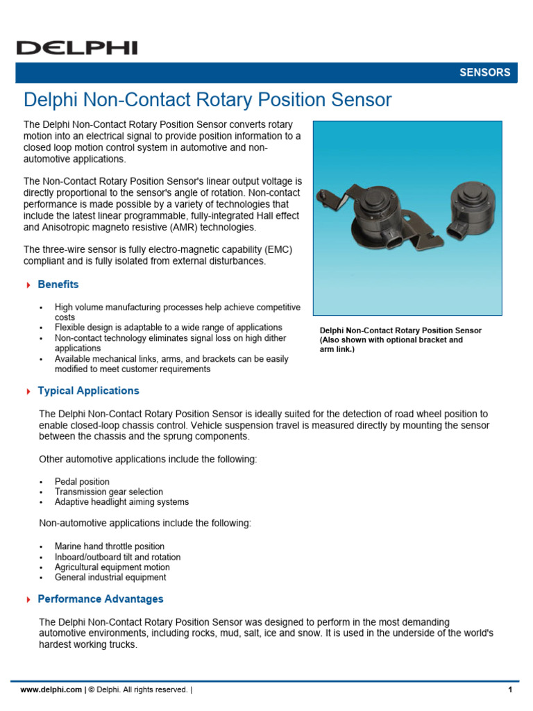 Non Contact Rotary Position Sensor | PDF | Sensor | Decibel