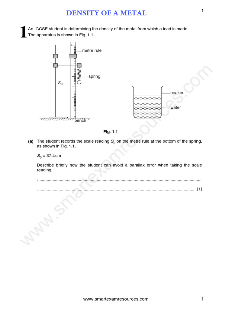 IGCSE Physics: Metal Density Experiment | PDF | Applied And Interdisciplinary Physics | Metrology