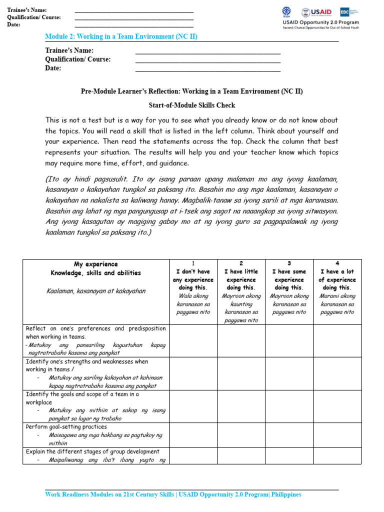 21st CS Module 2 - Pre Module Learners Reflection | PDF
