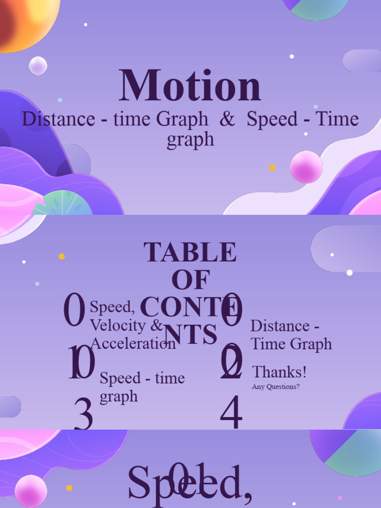 Motion - Distance Time Graphs and Speed Time Graphs | PDF | Velocity ...