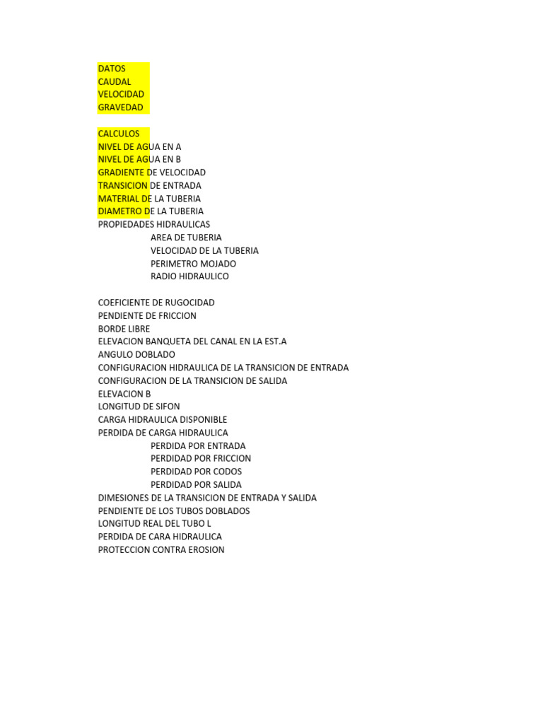 Sifon- Memoria de Calculo | PDF | Tubería (transporte de fluidos) | Tecnologías de gas