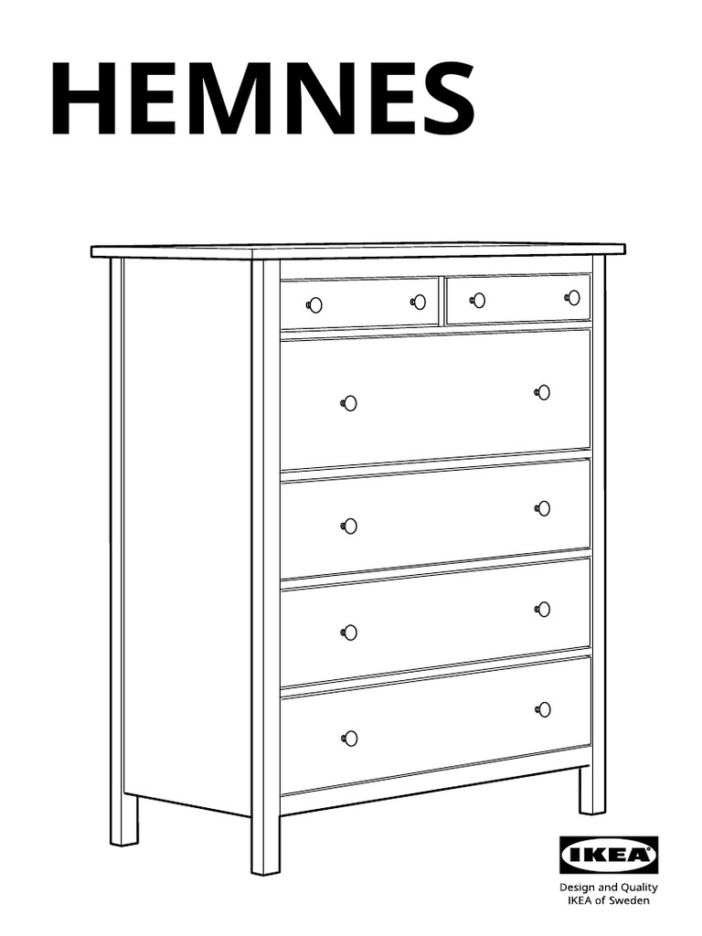 Hemnes Commode 6 Tiroirs Gris Teinte - AA 2209649 3 101 | PDF