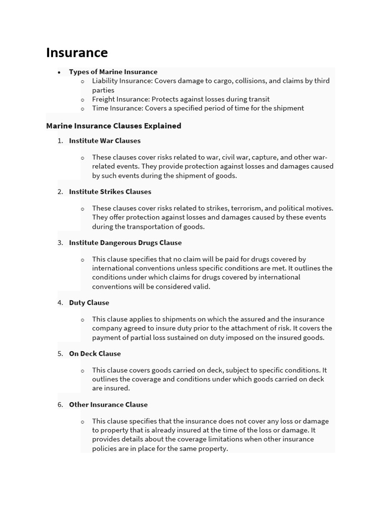 RN Summary | PDF | Insurance | Bill Of Lading