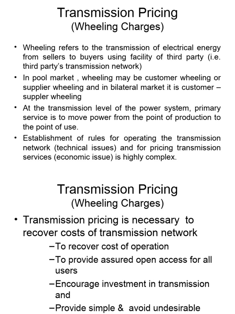 Lect#8 Transmission Pricing | PDF | Electric Power Transmission ...