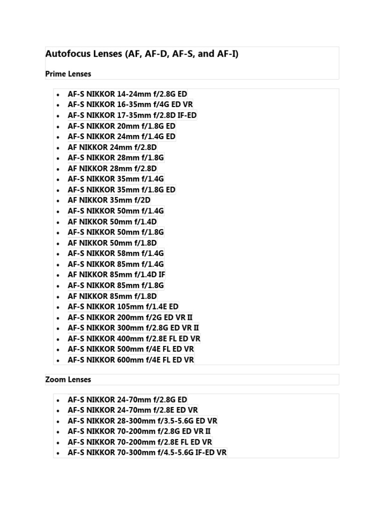Autofocus Lenses | PDF