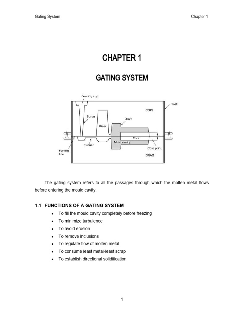 CH 1 Gating System | PDF | Process Engineering | Building Engineering