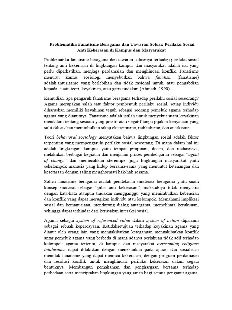 Makalah Problematika Moderasi Beragama | PDF