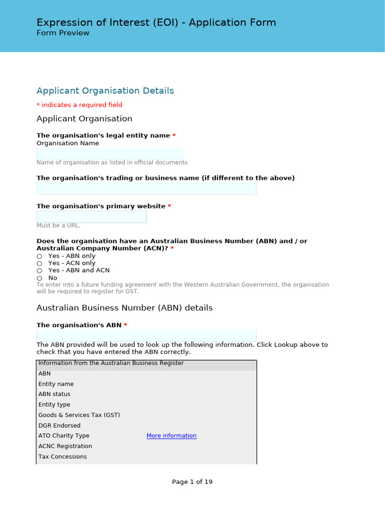 Expression of Interest (EOI) - Application Form-Application | Download ...