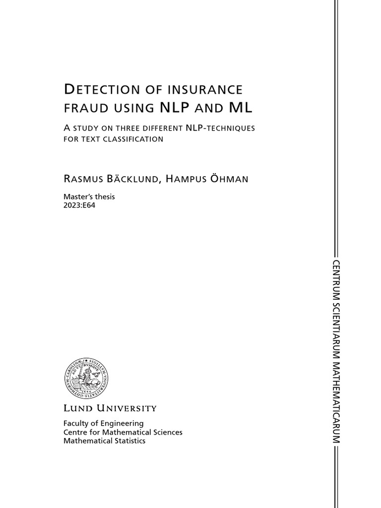 Detection of Insurance Fraud Using NLP and ML | PDF | Machine Learning ... Detection of Insurance Fraud Using NLP and ML | PDF | Machine Learning ...