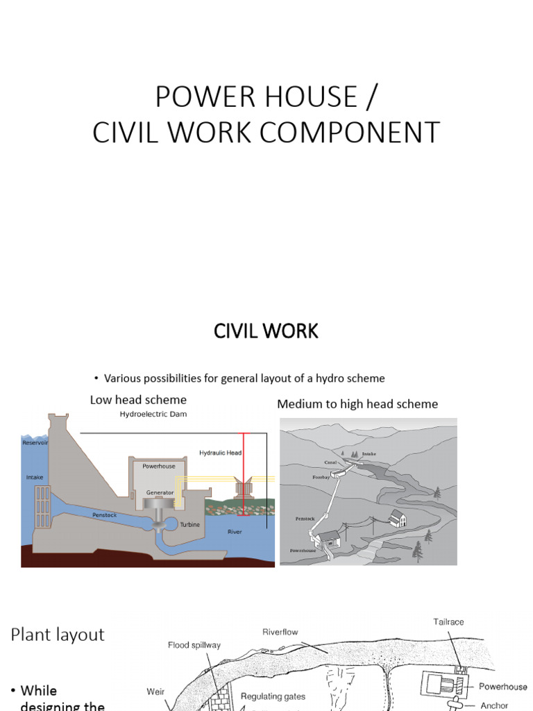 Power House AND SOME CIVIL WORK COMPONENT | PDF | Dam | Hydroelectricity