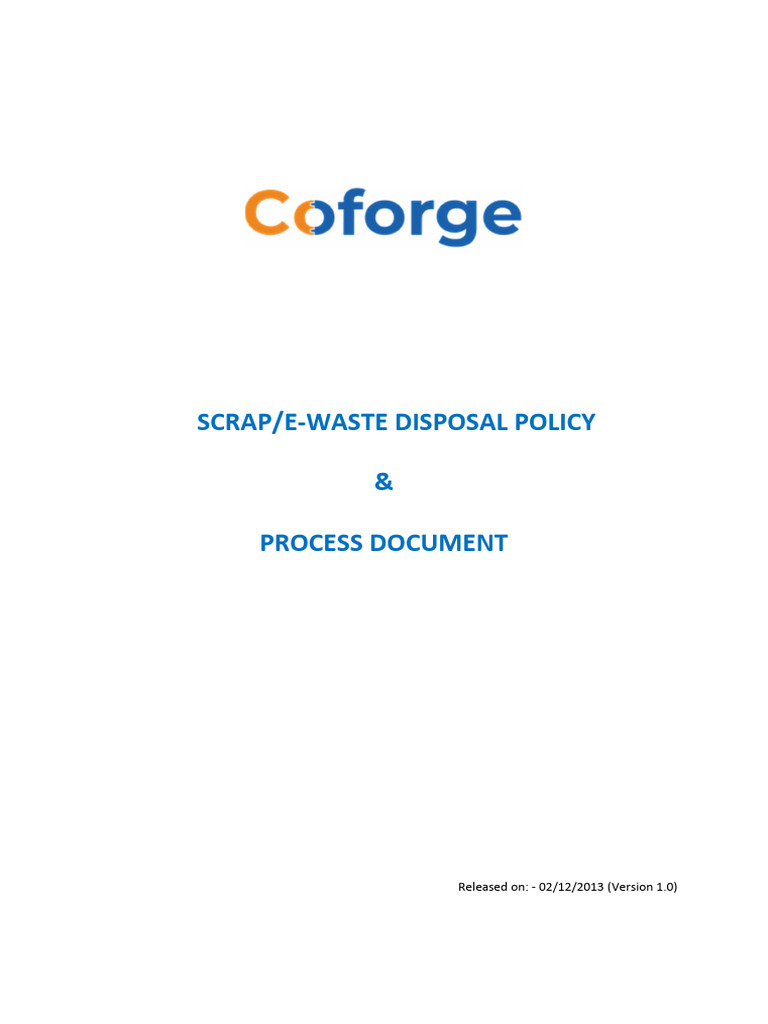 Scrap Disposal Policy | PDF | Electronic Waste | Waste