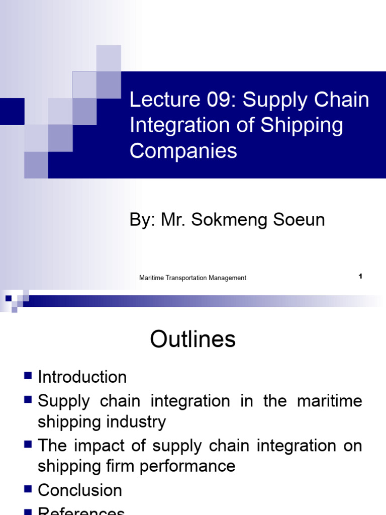 Lecture 09 - Supply Chain Integration of Shipping Companies | PDF ...
