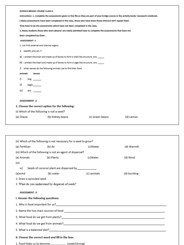 Science Bridge Course Class 6 | PDF | Foods | Healthy Diet