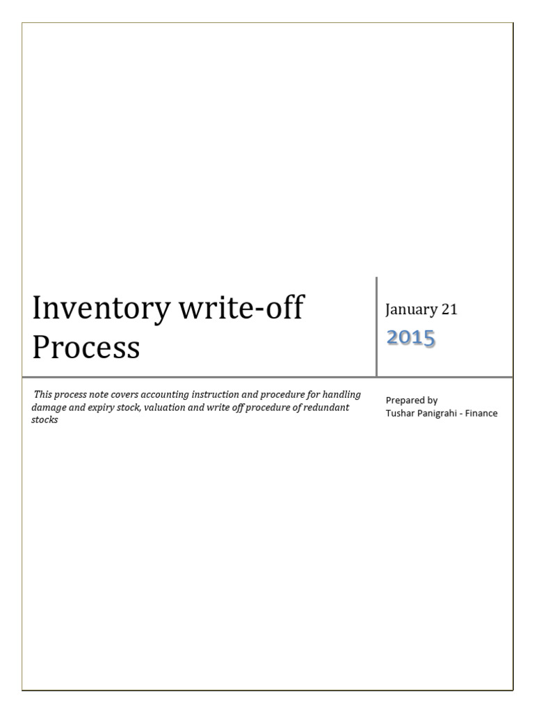 Stock Write-Off Process | PDF | Inventory | Write Off