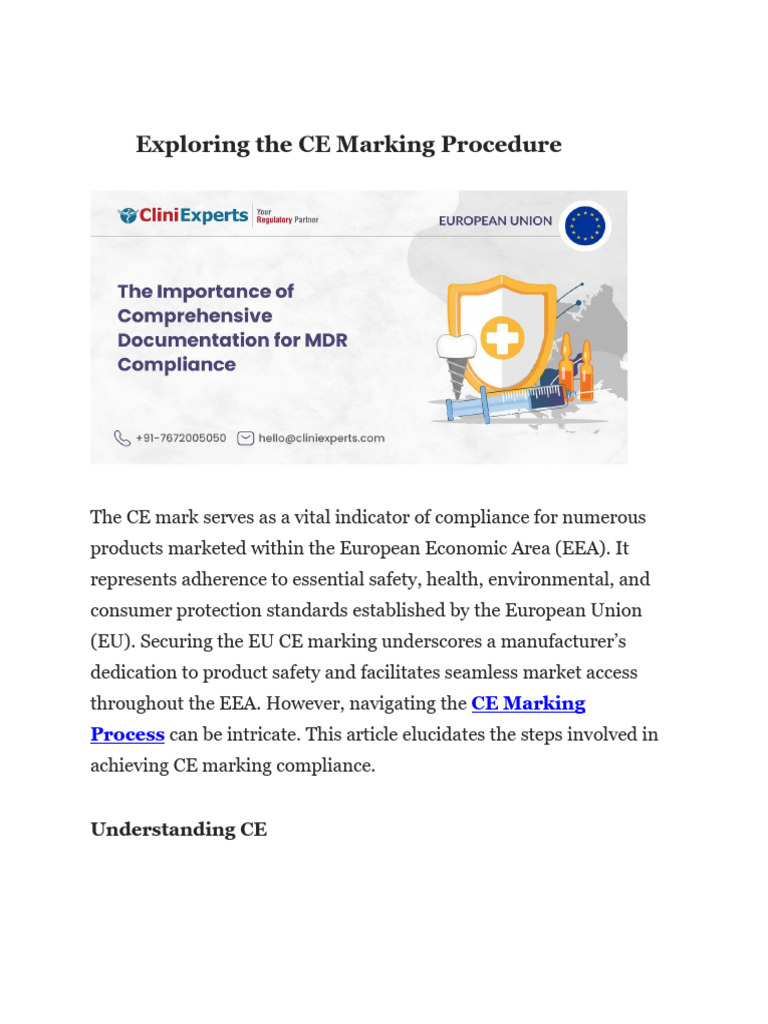 Exploring The CE Marking Procedure Doc Sharing | PDF